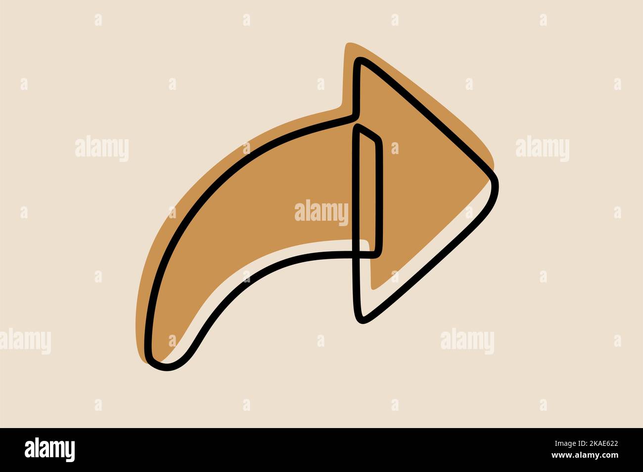 A digital illustration vector of a single line arrow design on a light ...