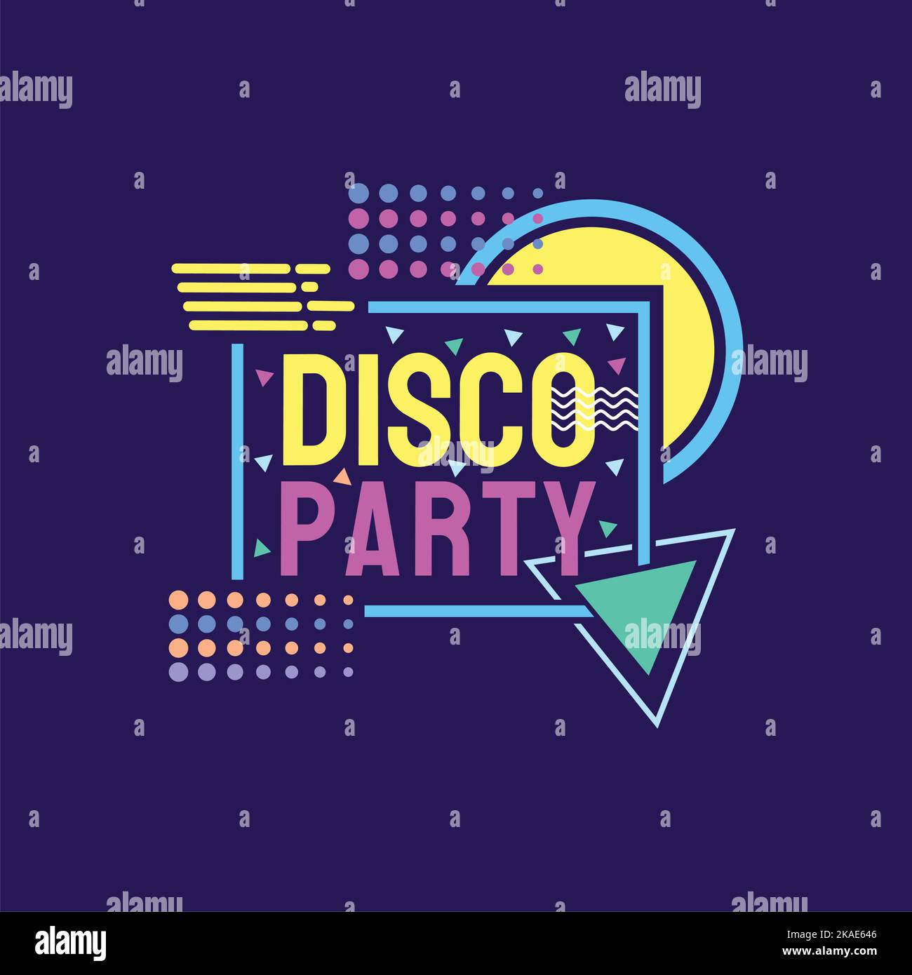 A vector illustration of an abstract disco party background Stock ...