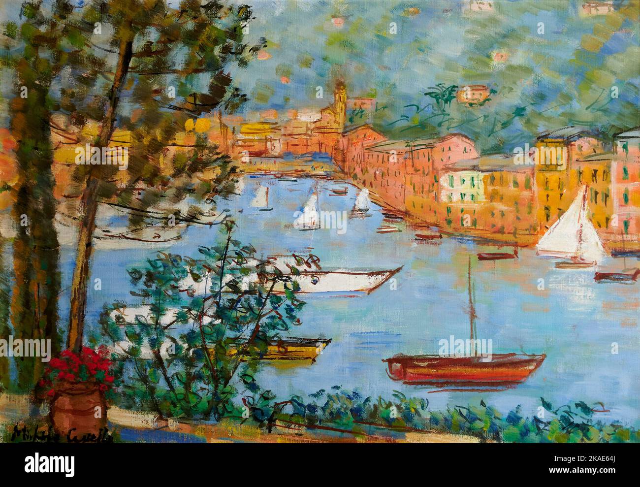 Portofino - olio su tela - Michele Cascella - 1956 - Chiari (Bs), Italia, Pinacoteca Repossi ...