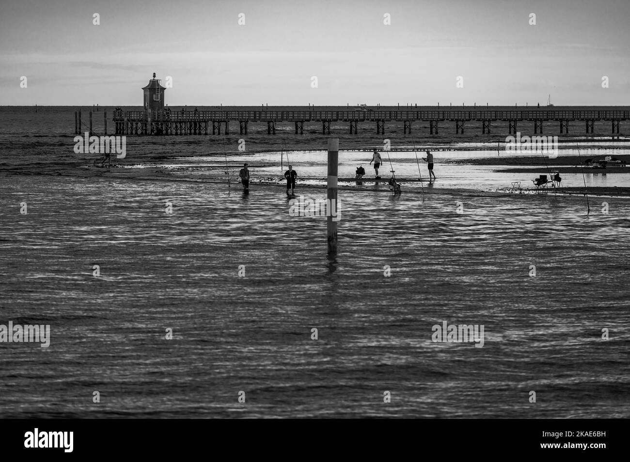 Sunny seascape marine lagoon beach Black and White Stock Photos ...
