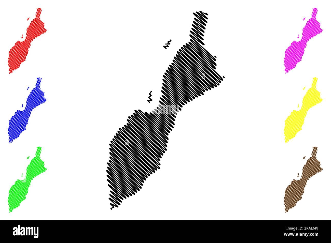 Masirah Island (Sultanate of Oman, Indian Ocean) map vector ...
