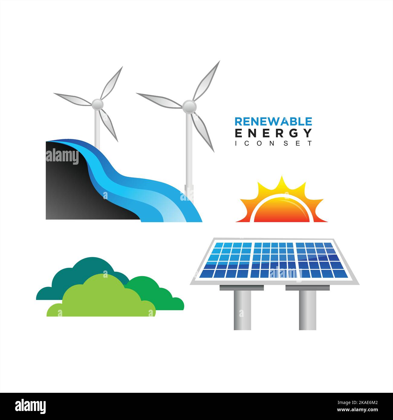 A vector illustration of renewable energy design set Stock Vector Image ...