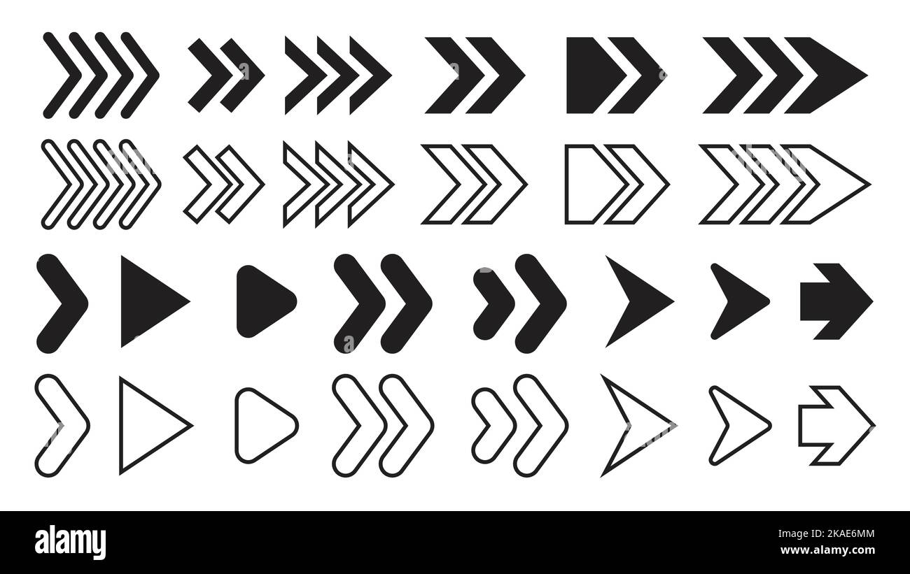 Arrows big black set icons. Arrow icon. Arrow vector collection. Arrow. Cursor. Modern simple ...