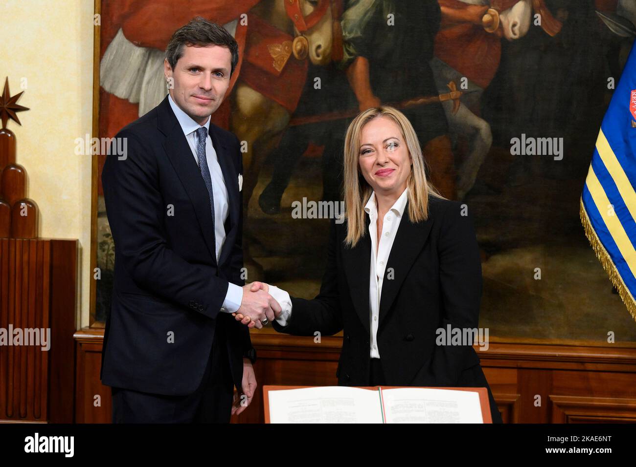Rome, Italy. 02nd Nov, 2022. Matteo Perego Di Cremnago and Giorgia ...