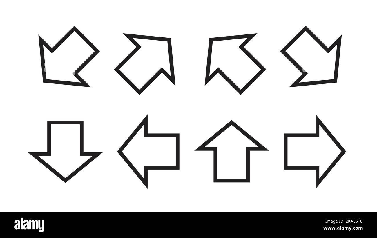 Arrow icon or set of signs. Flat design. Vector illustration. web ...