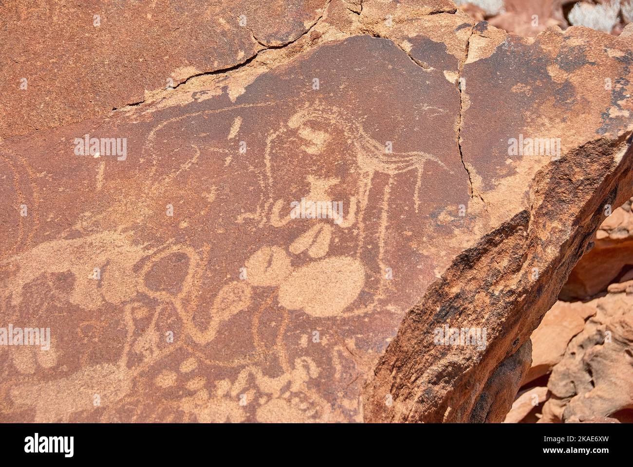 Twyfelfontein, Namibia - 07 16 2013: rock engravings are a Unesco World ...