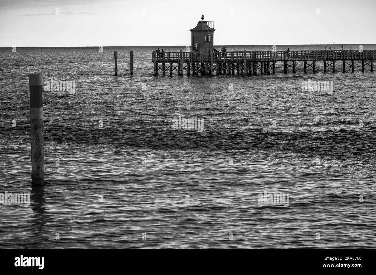 Towards the sunset. Marano Lagoon in Black and White Stock Photo - Alamy