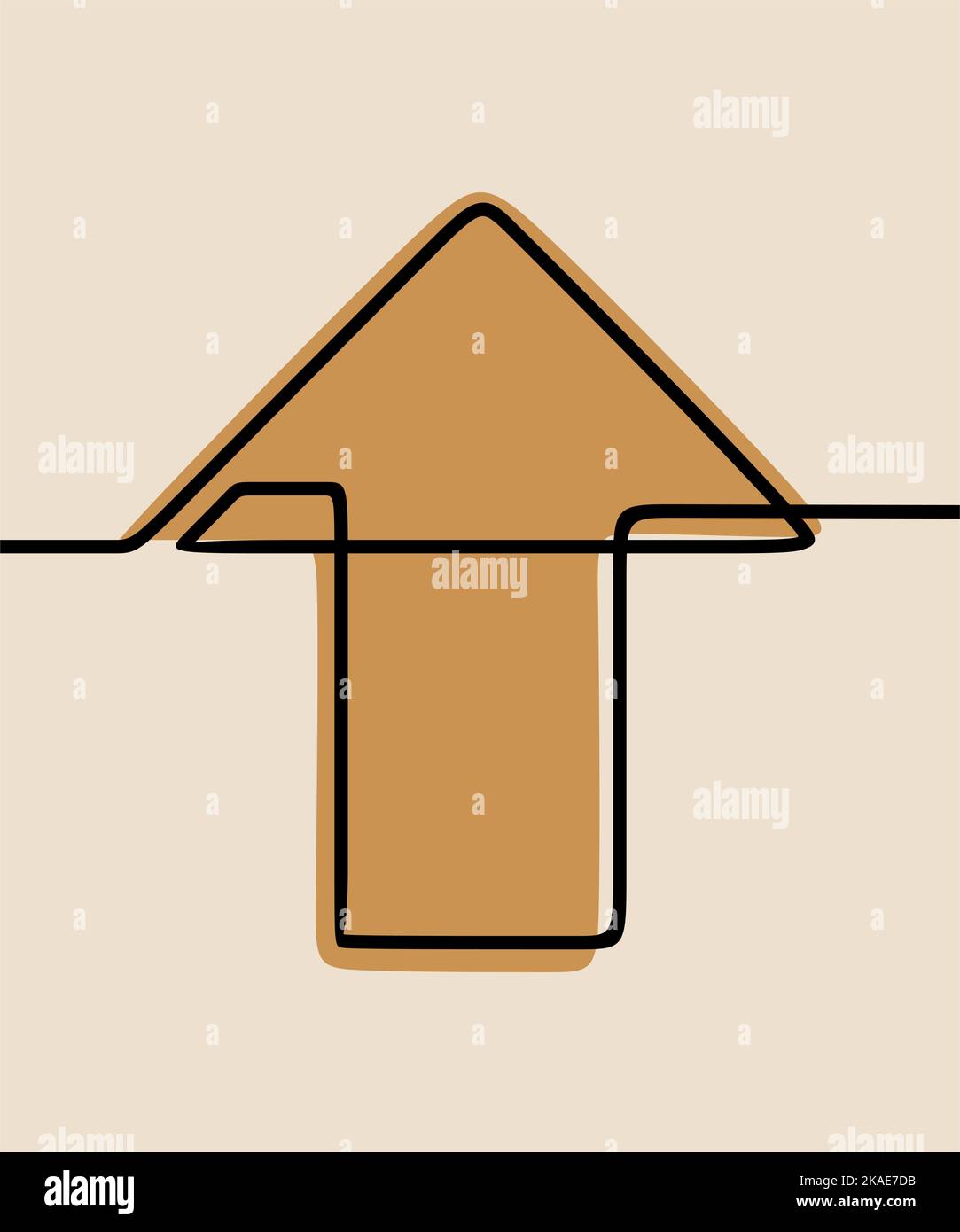 A digital illustration vector of a single line arrow design on a light ...