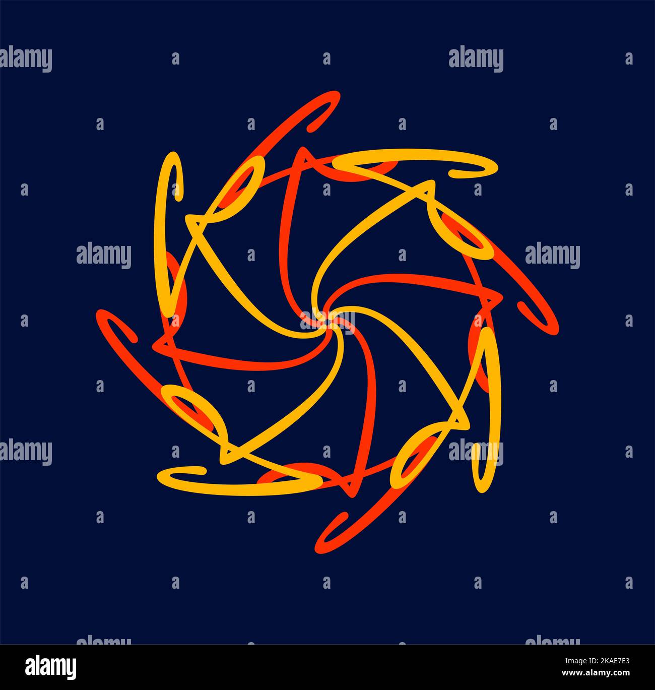 A vector design of R letters monogram with yellow, and red colors ...