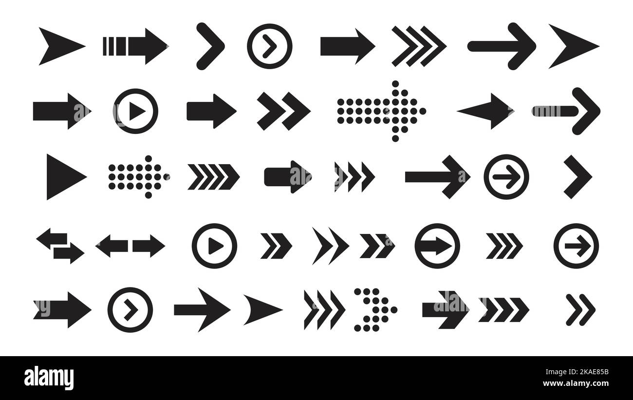 Arrows big black set icons. Arrow icon. Arrow vector collection. Arrow. Cursor. Modern simple ...