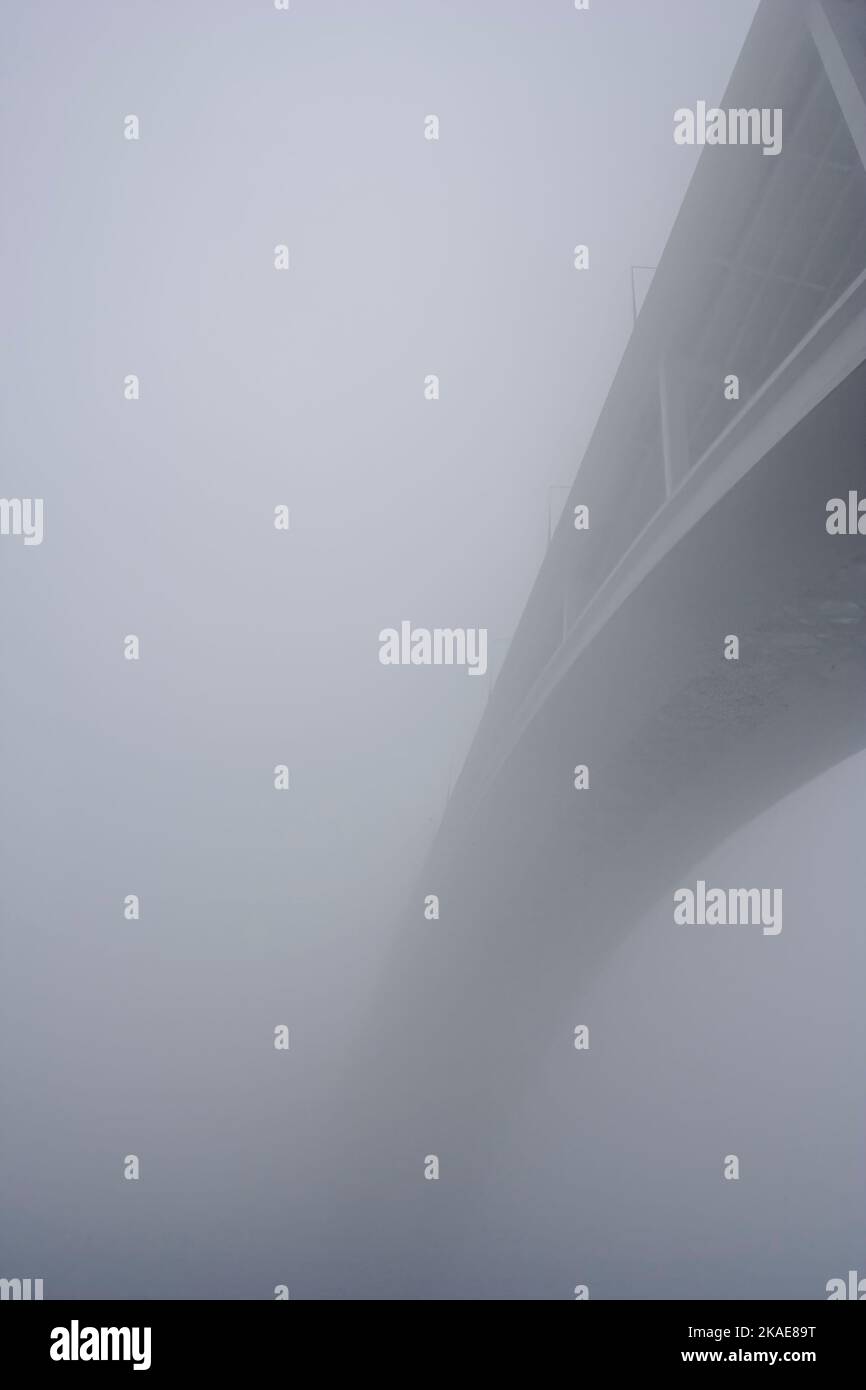 Famous Arrabida bridge over Douro river in the mist Stock Photo - Alamy