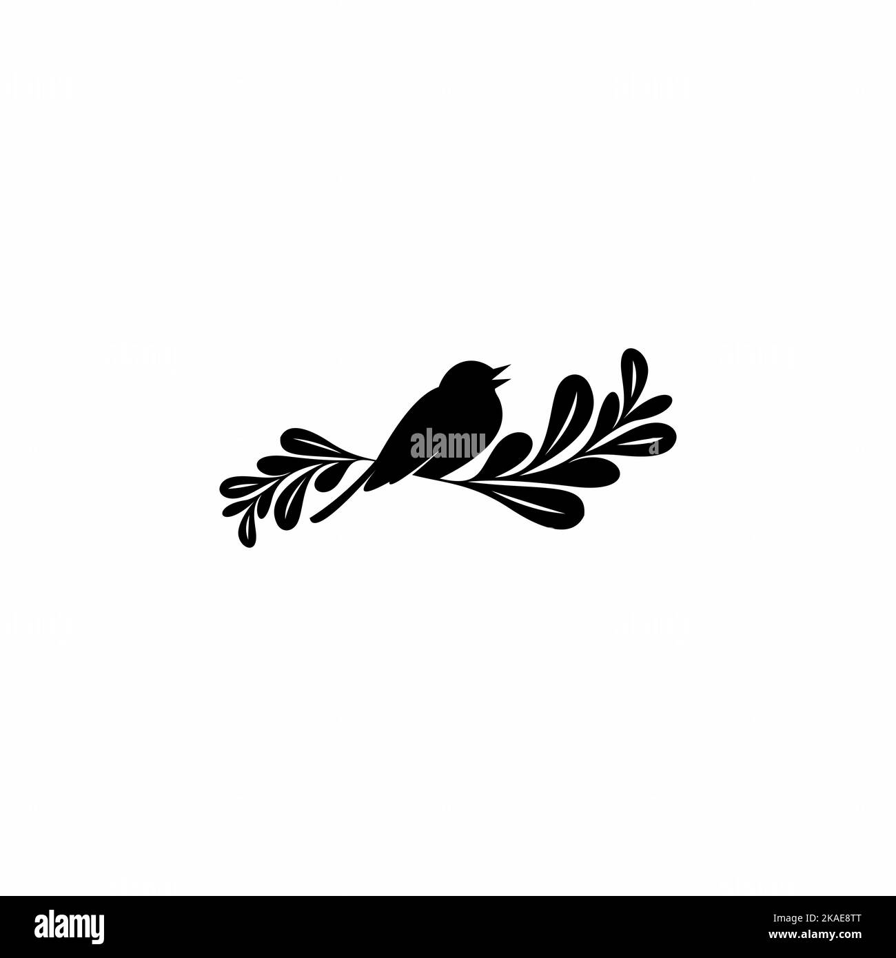 bird logo perched on a tree branch Stock Vector Image & Art - Alamy