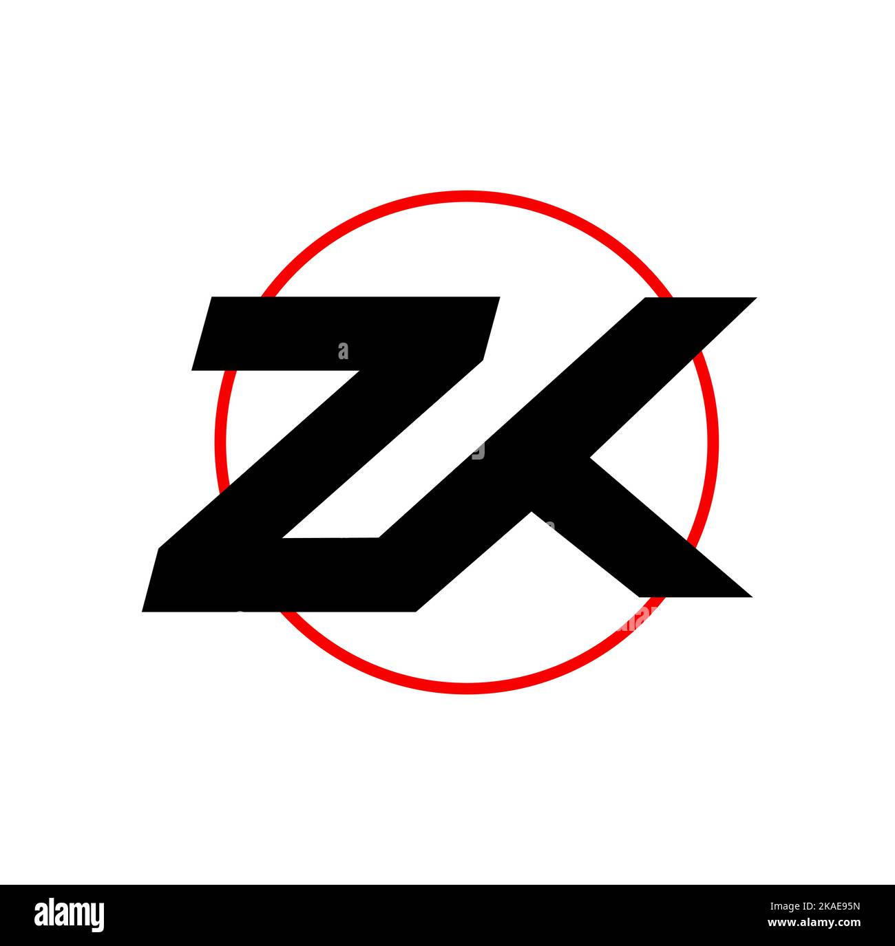 A vector illustration of Zk letters monograms in a circle for logo ...