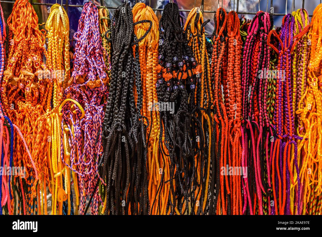 The traditional beads and necklaces on a market stall Stock Photo - Alamy