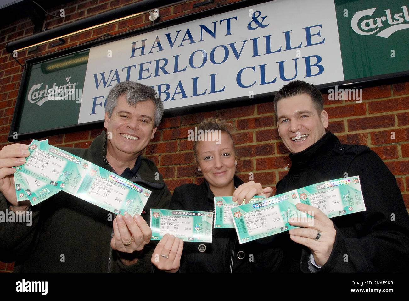 DELIGHTED HAVANT AND WATERLOOVILLE FANS L. TO. R, MALCOLM HUMPHREY ...