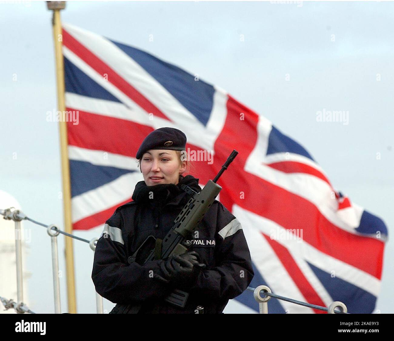 19 YEAR OLD WREN DONNA FLEMING FORM HARROGATE PATROLS THE FLIGHT DECK ...