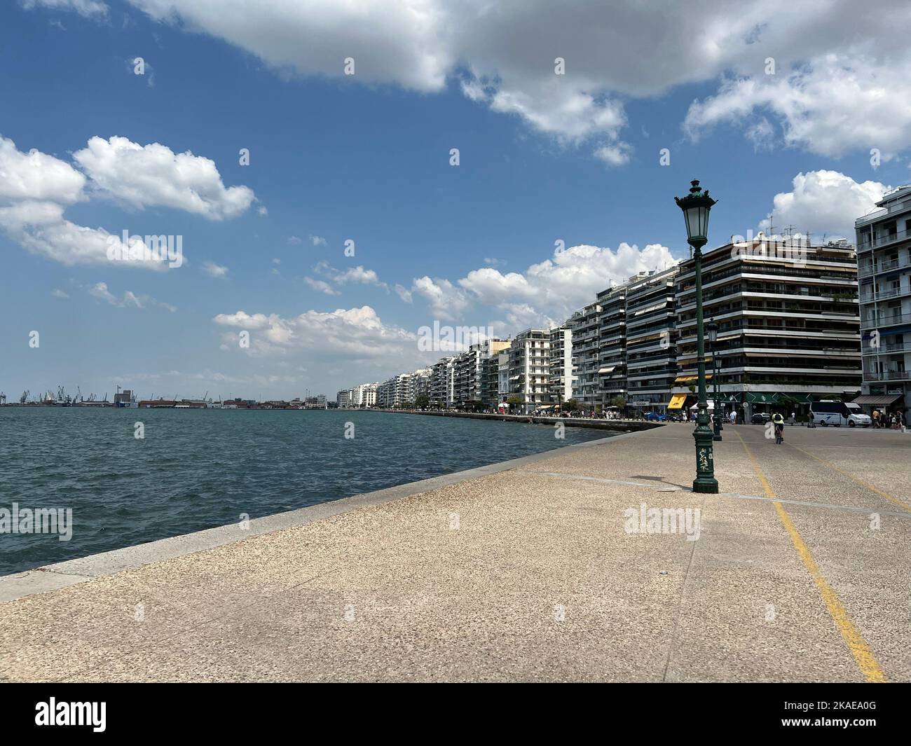 The Thessaloniki coastal cityscape view with the modern apartment ...