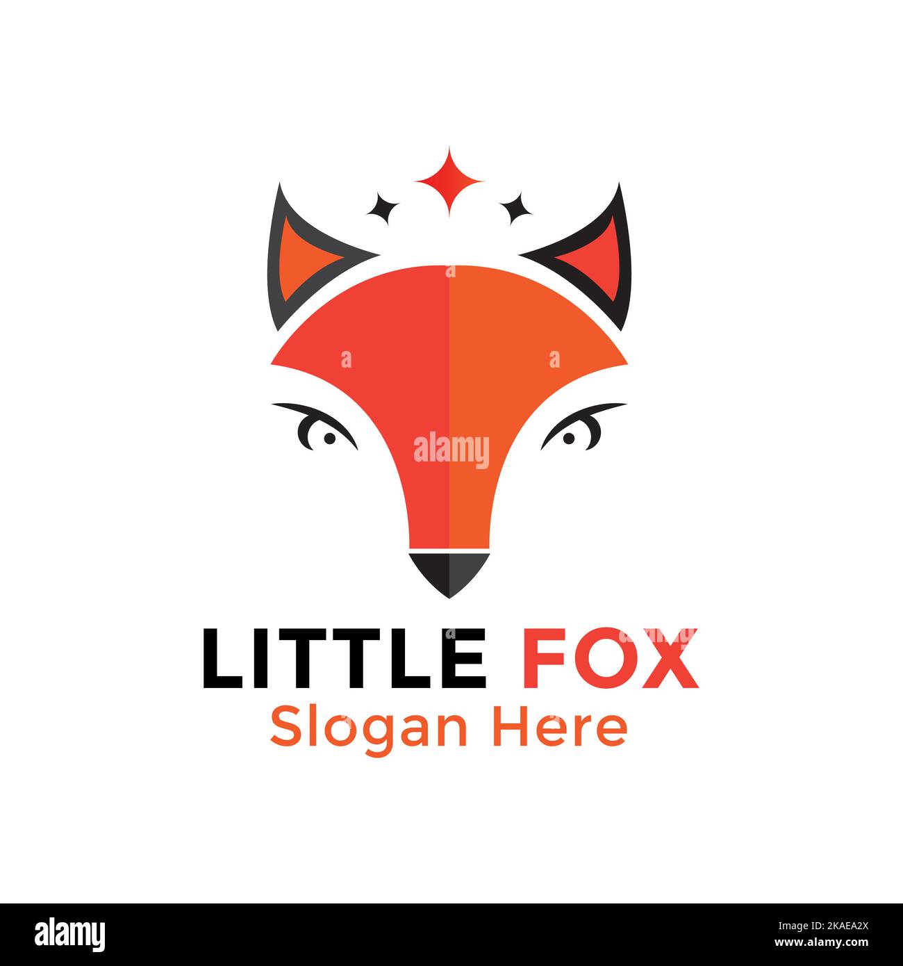 A vector illustration of a minimalistic red fox head logo in polygonal style Stock Vector Image ...