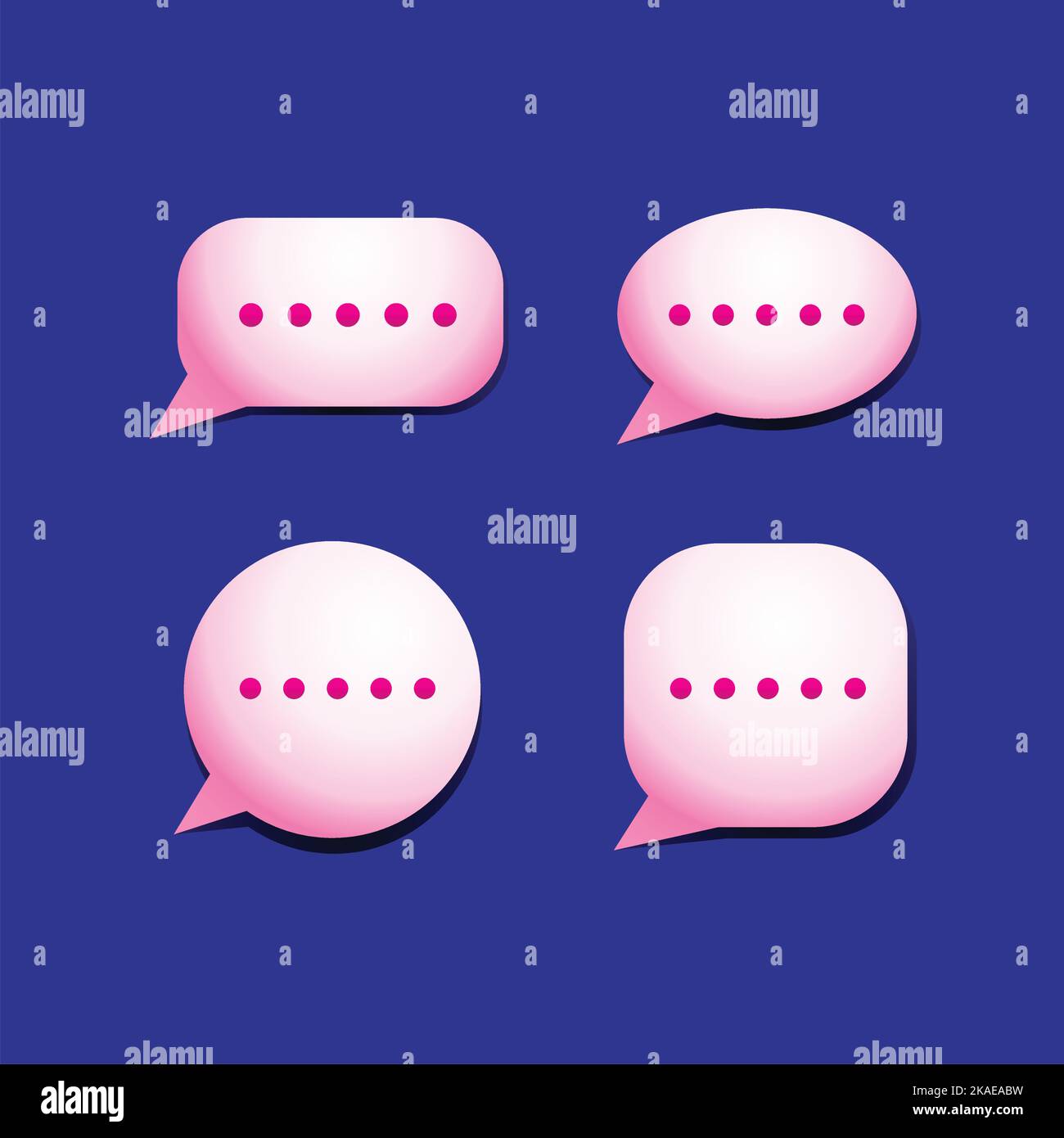 A vector illustration of four different chat bubbles Stock Vector Image ...