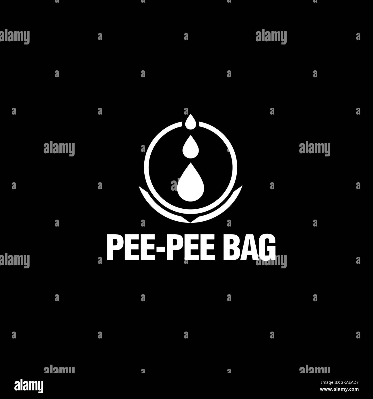 A vector design of Pee Pee Bag logo with white on black background ...