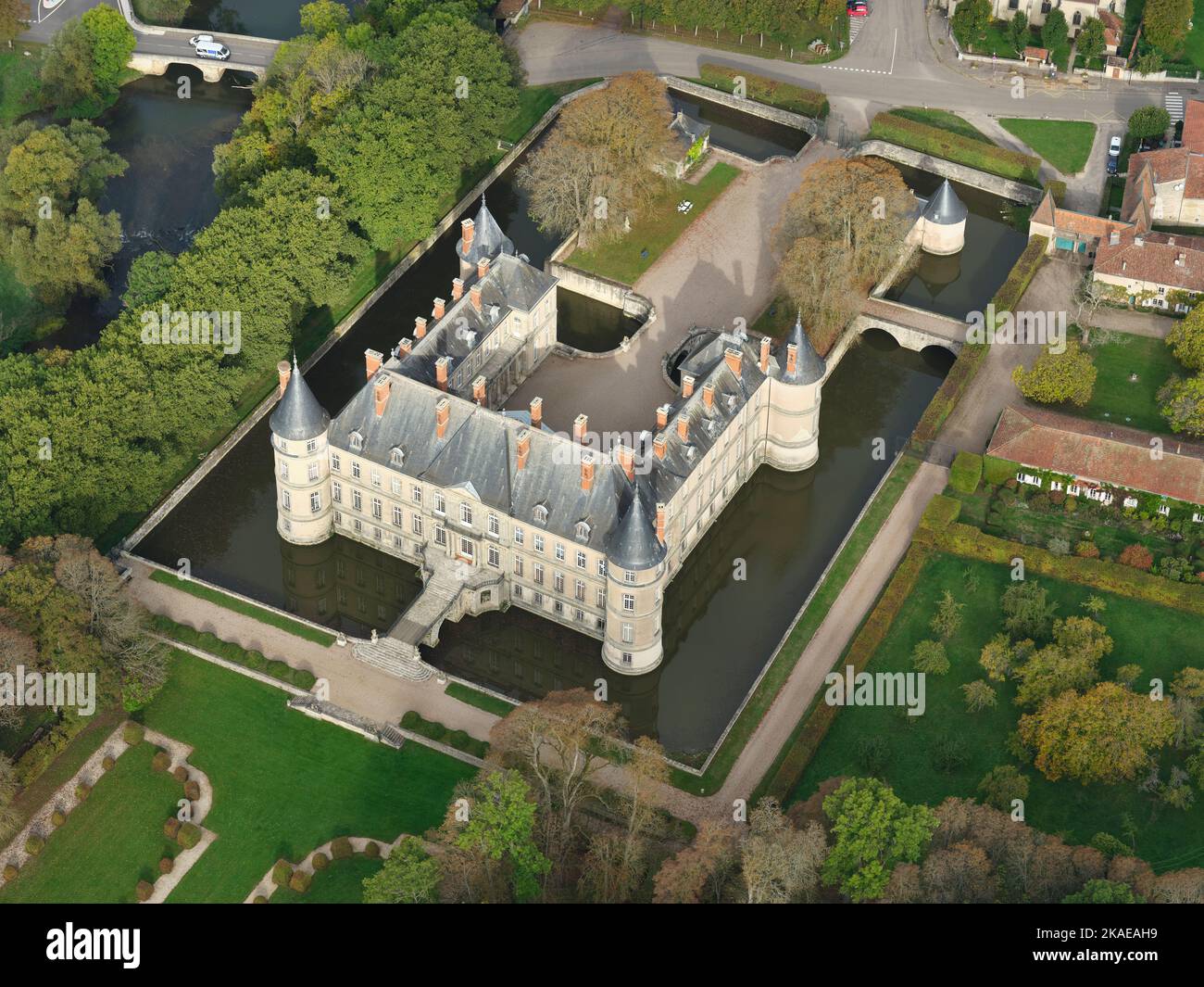 AERIAL VIEW. Haroué Castle, Meurthe-et-Moselle, Grand Est, France Stock ...