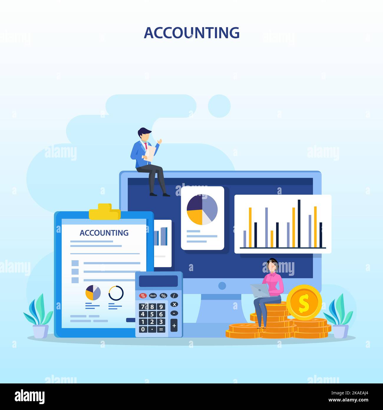 A vector illustration of charts with the concept of accounting Stock Vector Image & Art - Alamy