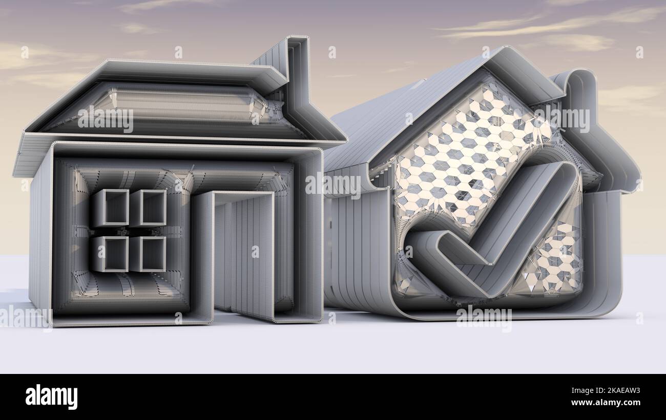 3D Illustration of a house for modern Architects, Artisans, Artists ...