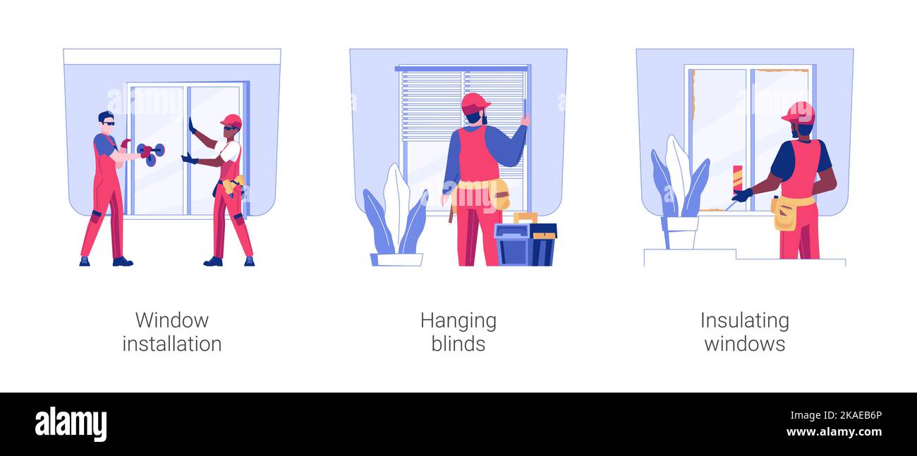 Windows service isolated concept vector illustration set. Window ...