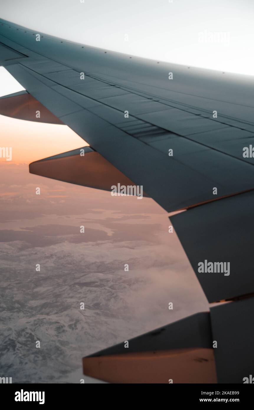 A vertical shot of a plane wind from the window. Suitable for wallpaper ...