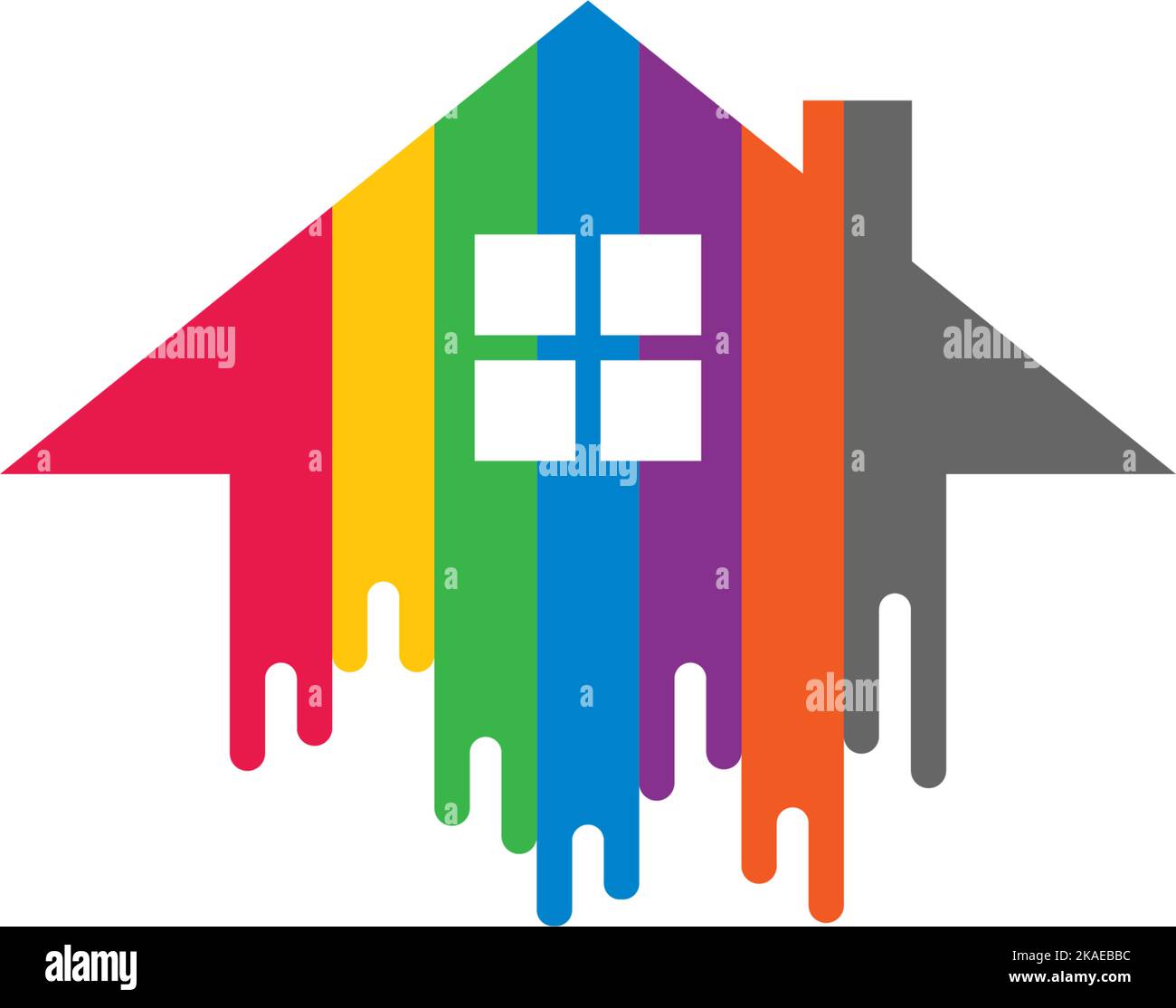 A vector illustration of a house paint logo icon Stock Vector Image ...