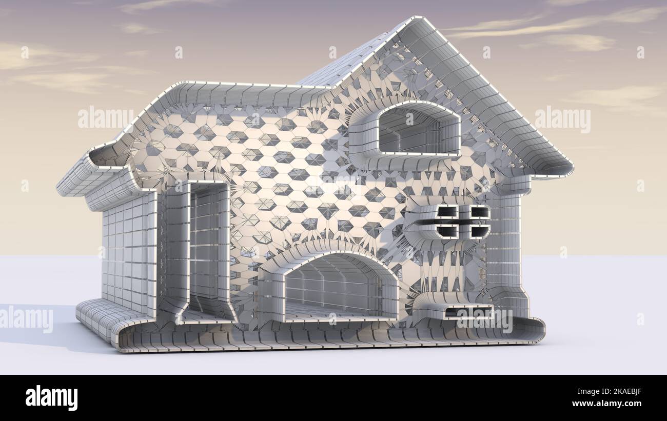 3D Illustration of a house for modern Architects, Artisans, Artists ...