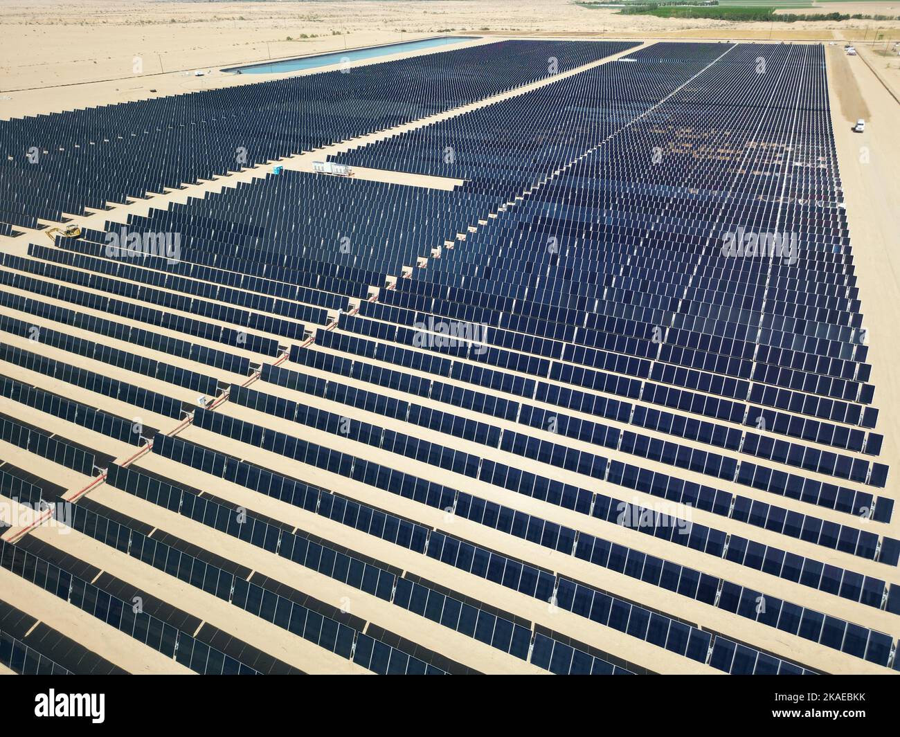 An array of polycrystalline silicon solar cells in solar power plant ...