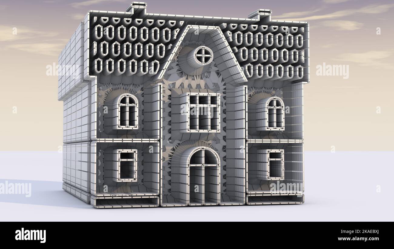 3D Illustration of a house for modern Architects, Artisans, Artists ...