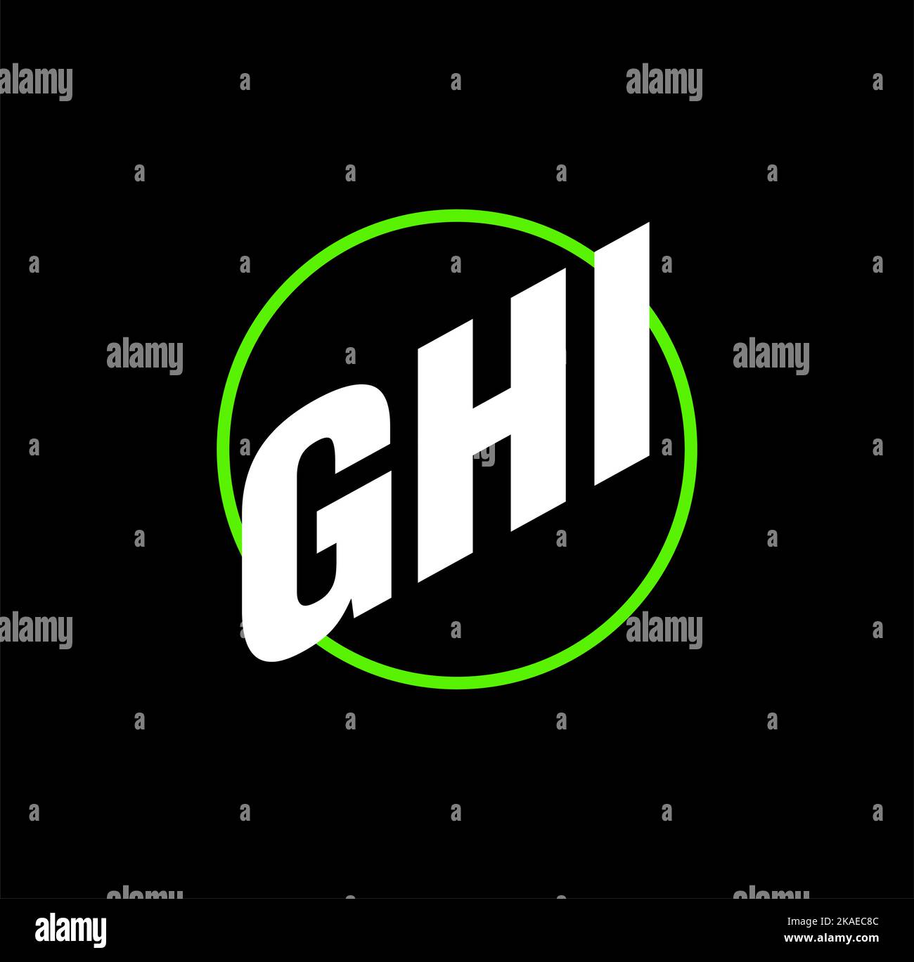 A vector design of GHI monogram icon on black background Stock Vector ...