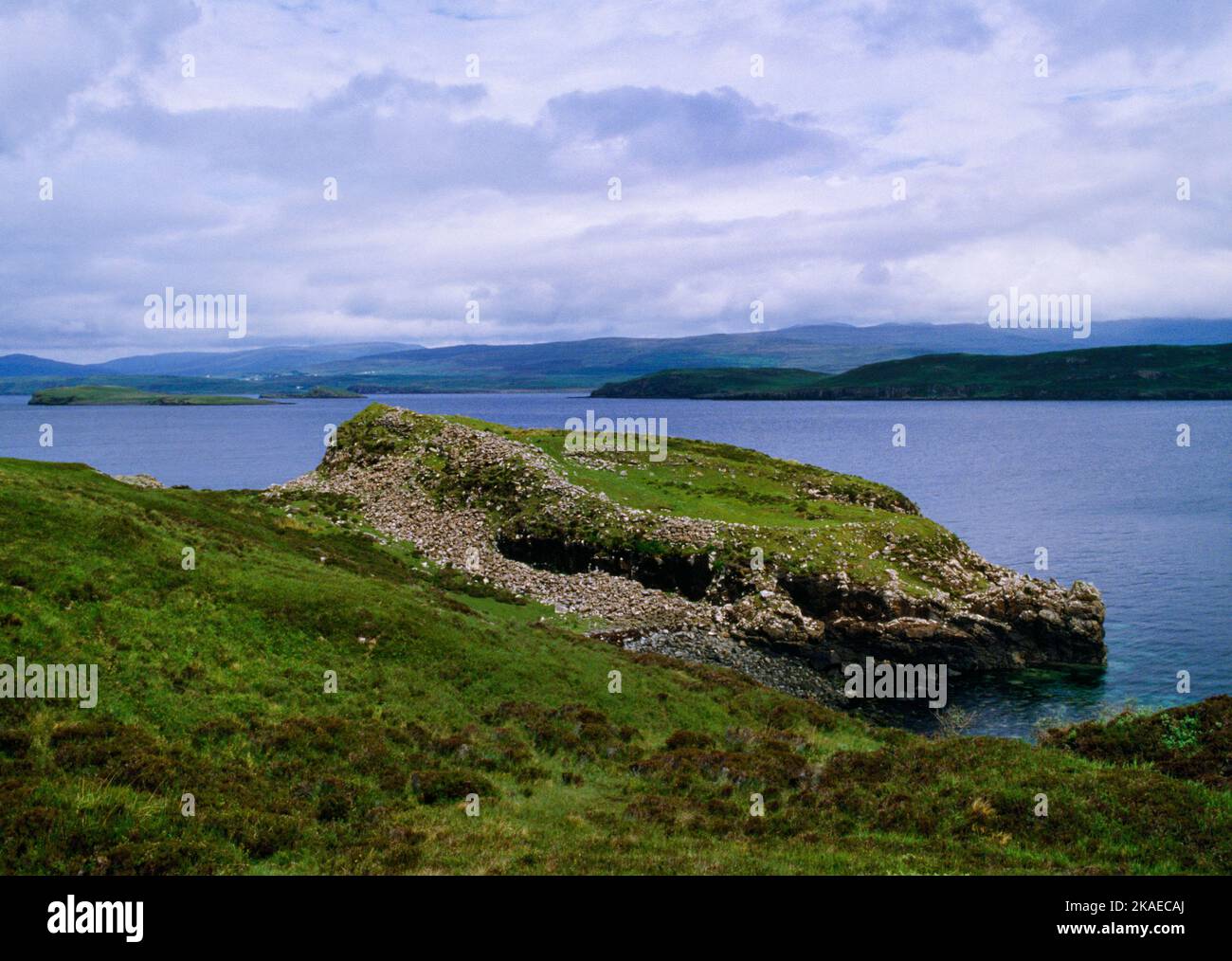 View ENE of Dun na h-Airde Iron Age promontory enclosure on a high ...