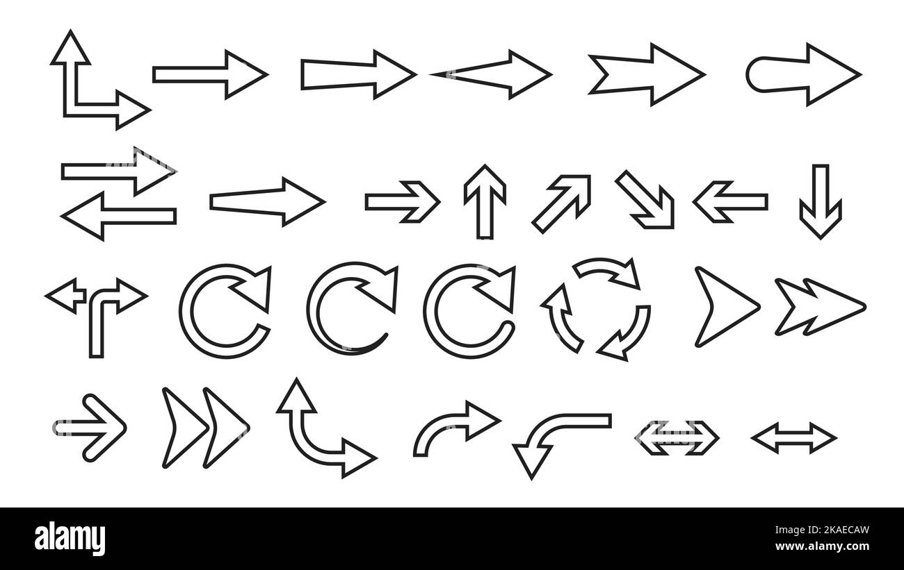 Different arrows outline icons. Set of high quality web icons for ...