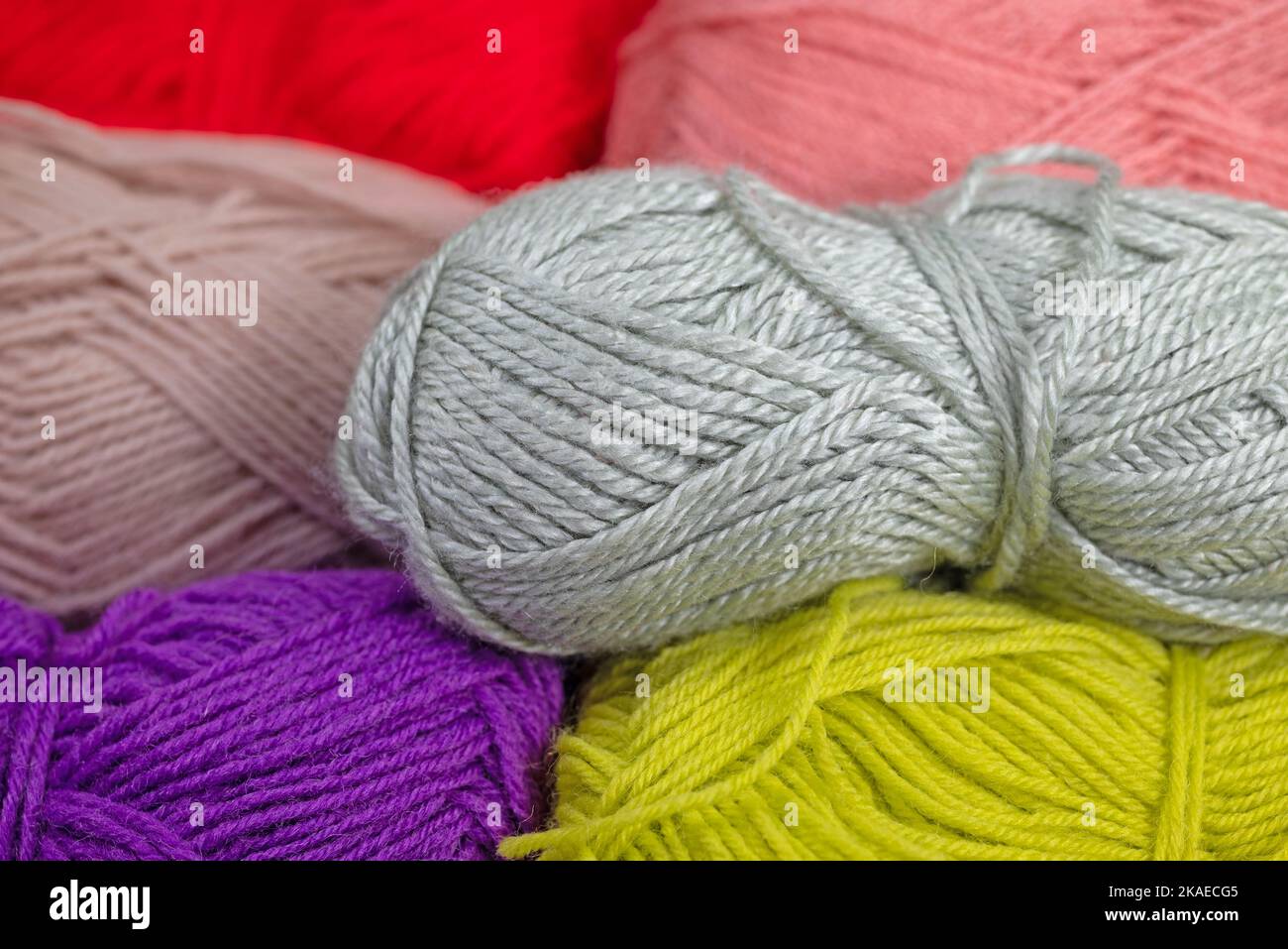 Colorful knitting yarn in a closeup Stock Photo - Alamy
