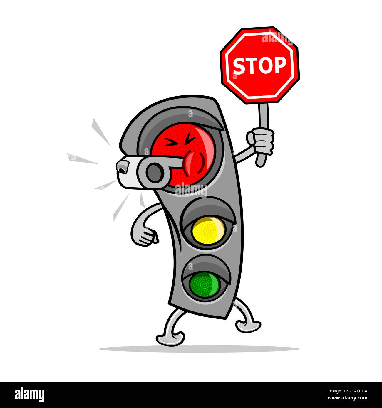 Traffic Light character giving a stop signal as seen in the left hand ...