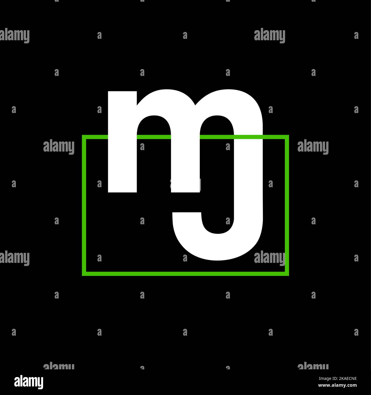 A vector design of MJ letters monogram icon on black background Stock ...