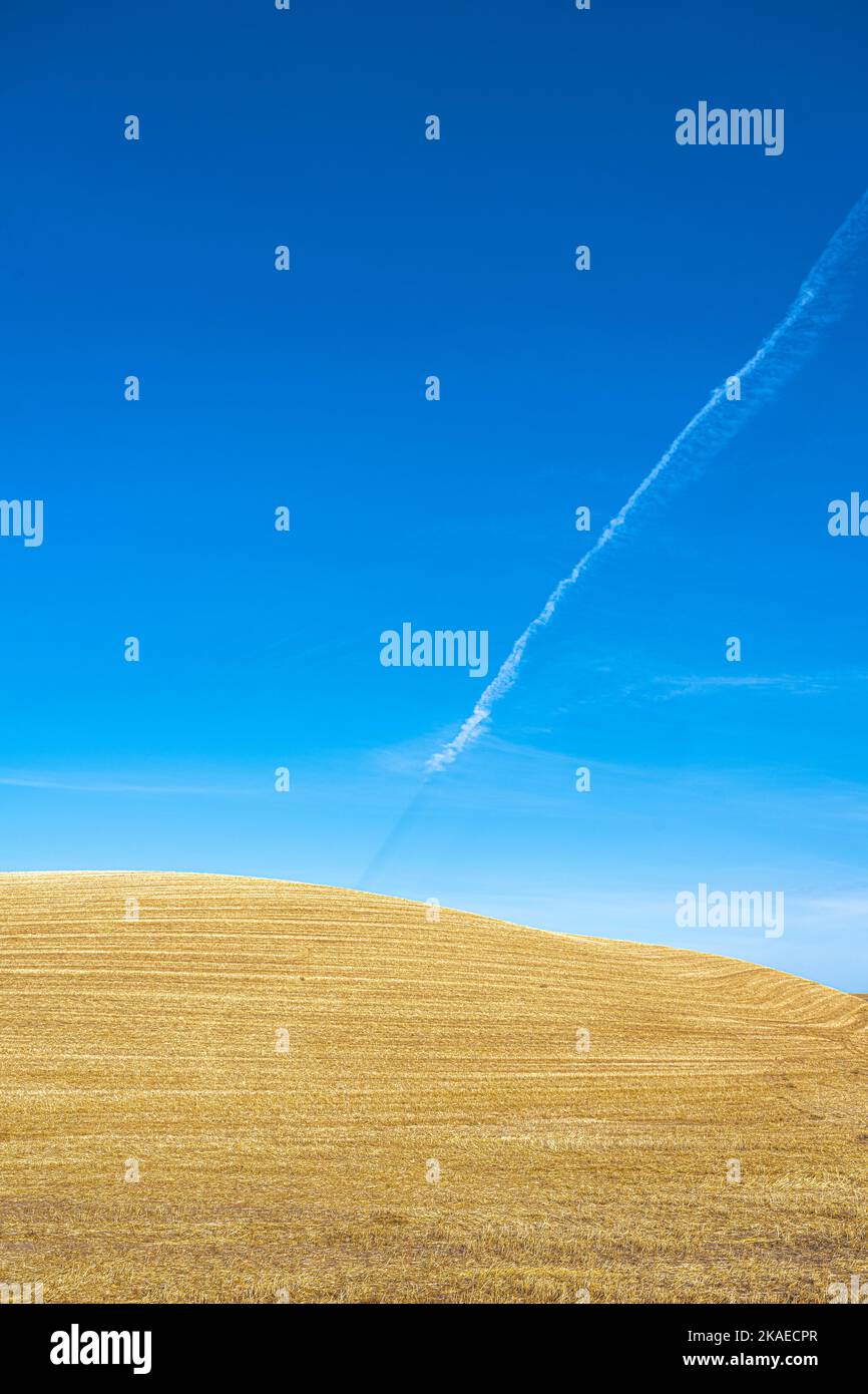 Empty Field and Gone Airplane Stock Photo - Alamy