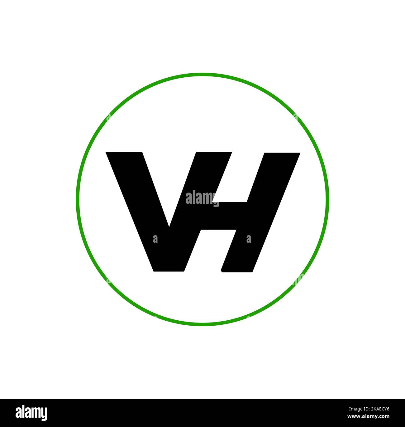 A vector design of V, and H Modern and alphabet ogo in a green circle ...