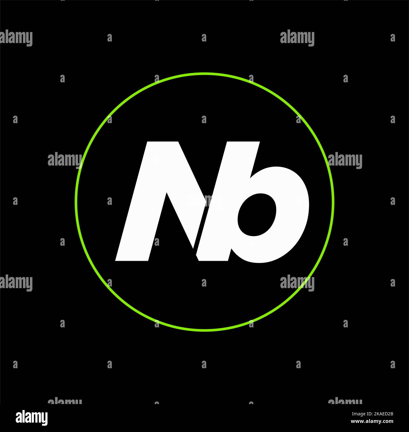 A vector illustration of Nb letters monograms in a circle for logo ...