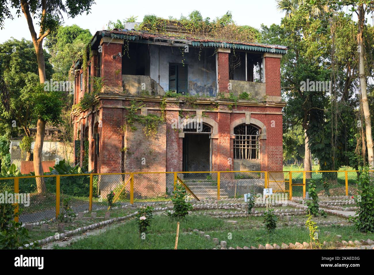 Abandoned and dilapidated two-story colonial era building at the AJC ...