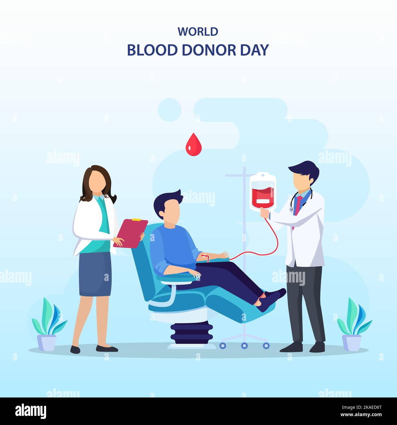 A vector illustration of a person donating blood, the concept of the ...