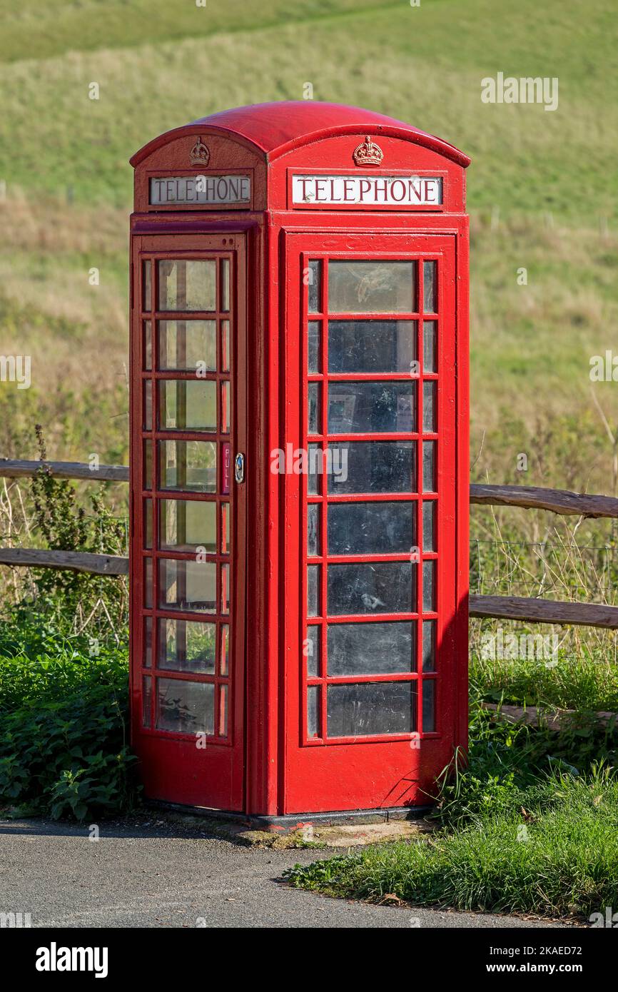 Traditional telephone booth beside Seven Sisters Country Park, South ...