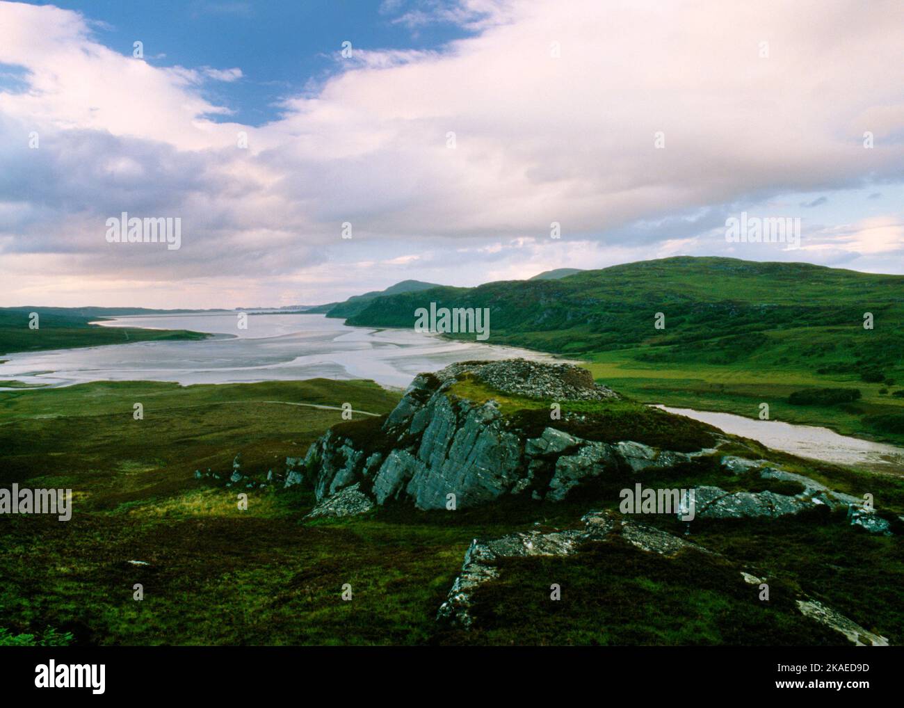 View NE of Dun na Maigh Iron Age broch situated on the N end of a ridge ...