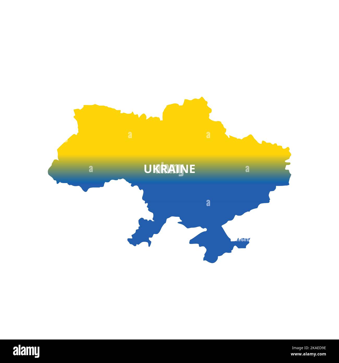 A vector design of Ukraine map colored by flag colors on a white ...