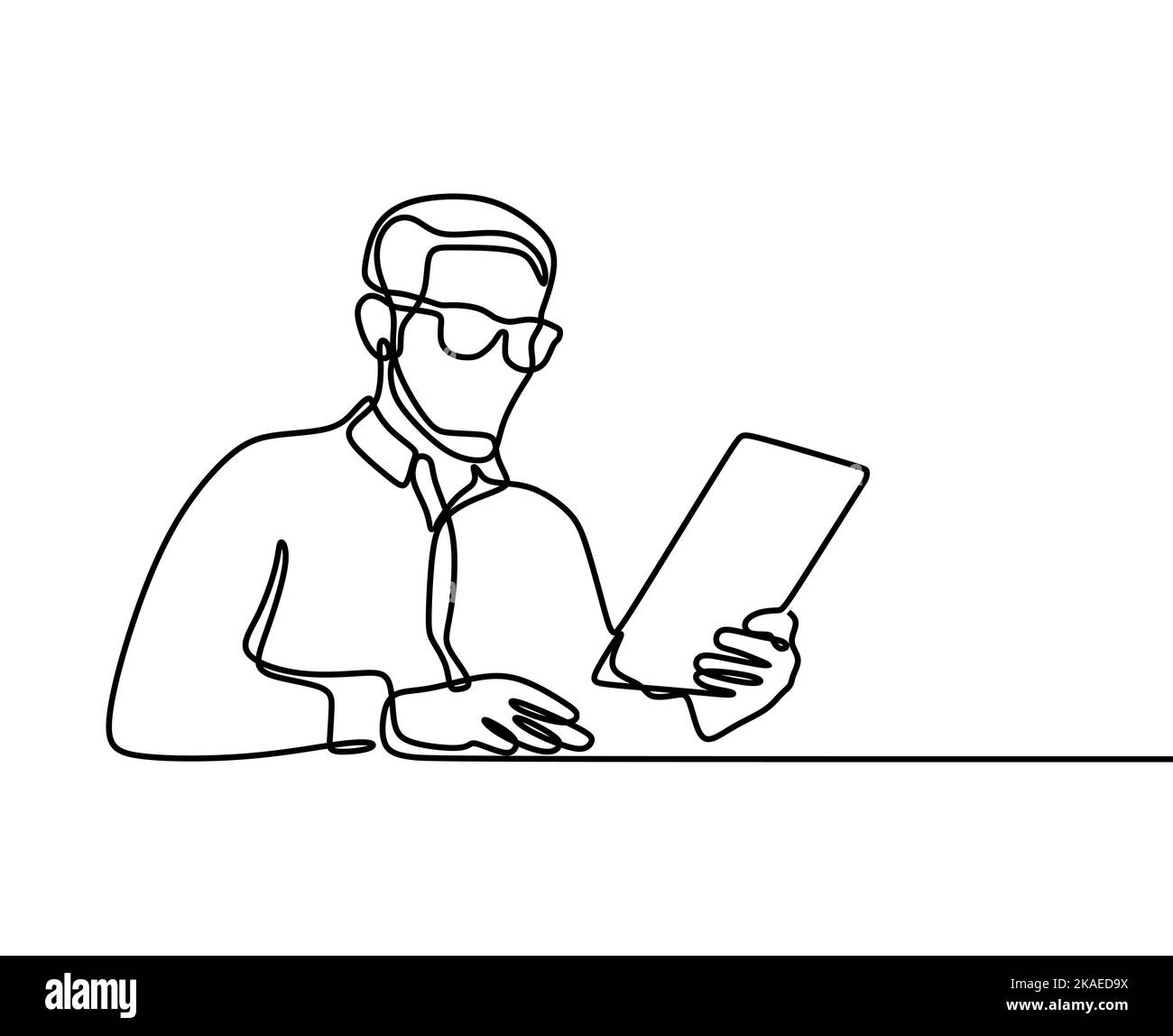 Person working line art Cut Out Stock Images & Pictures - Alamy