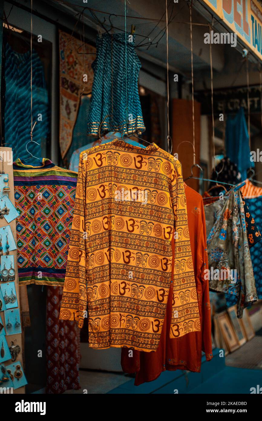 A view of old traditional clothes in a market Stock Photo - Alamy