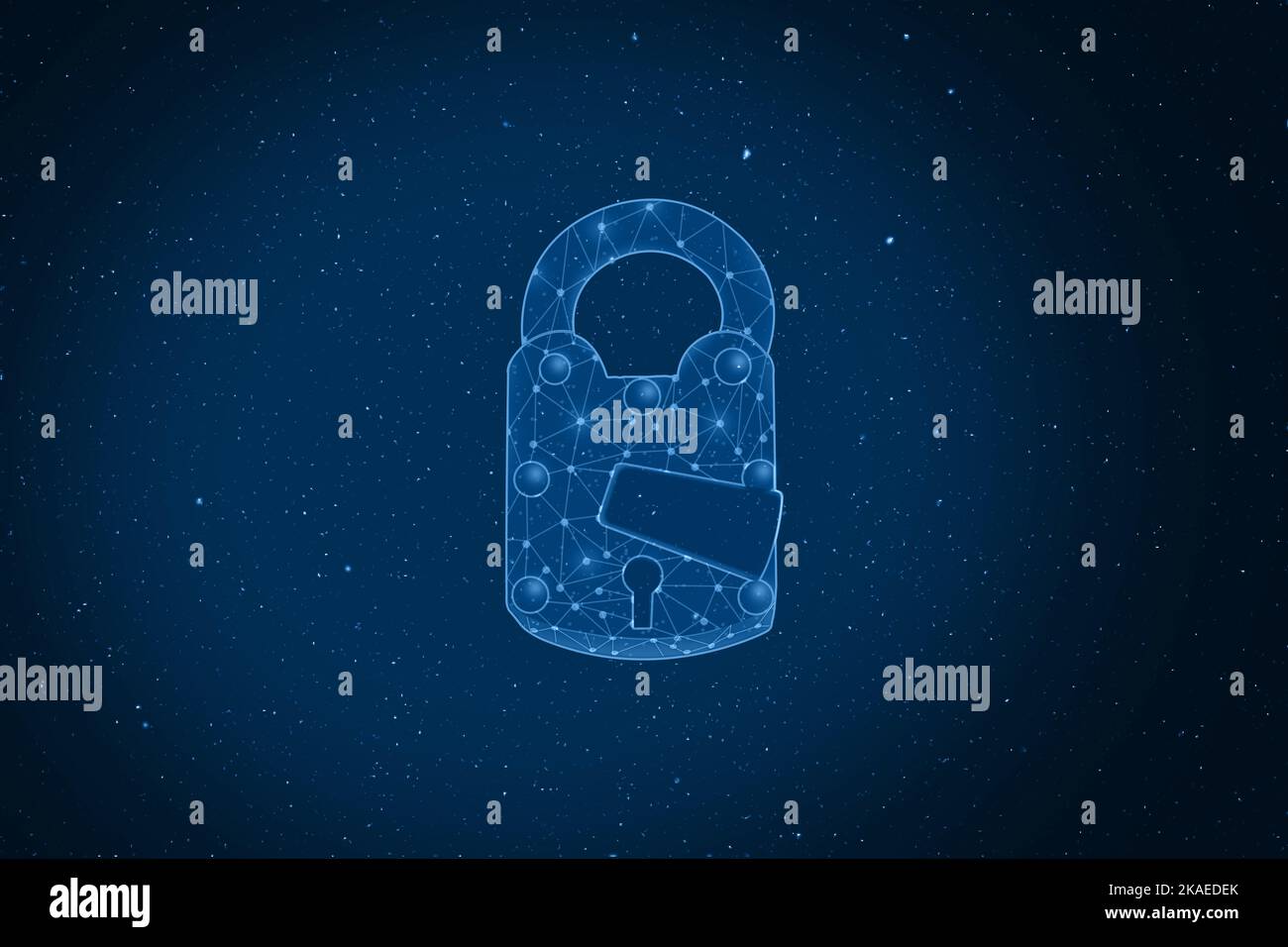 Digital security theme background with old padlock and connection lines ...